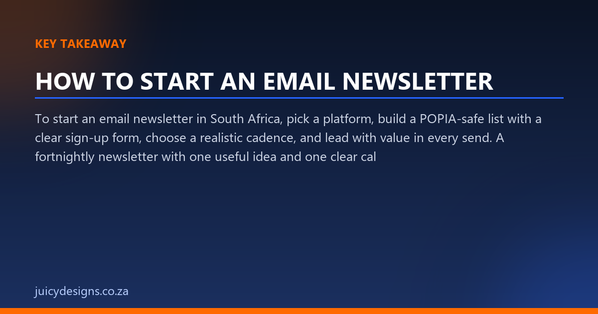 How to Start an Email Newsletter in South Africa | Juicy Designs